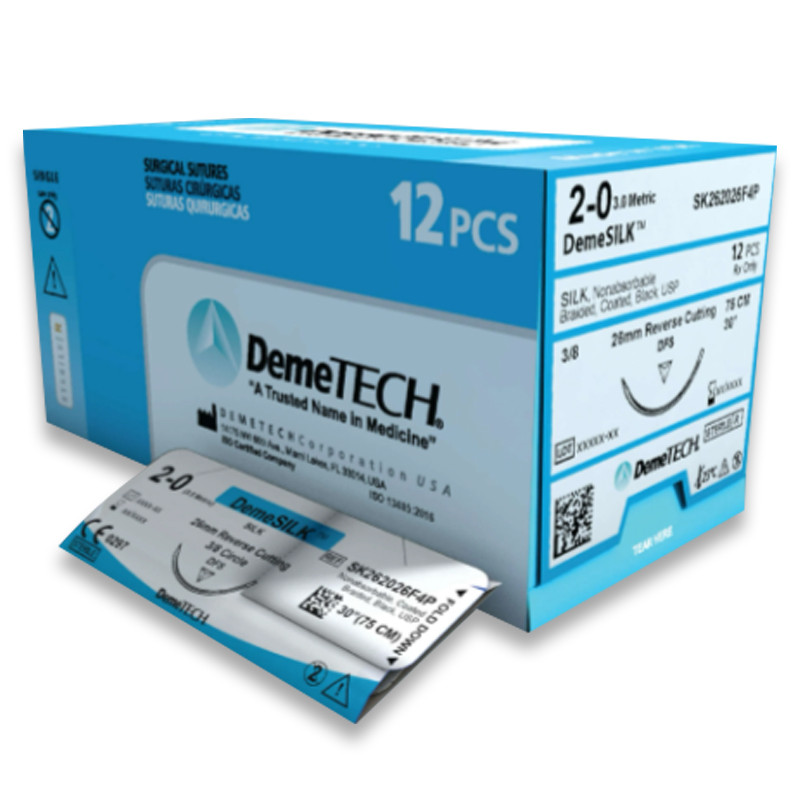 Hilo catgut cromico numero 0 con aguja de 36mm 1/2 circulo de 75cm